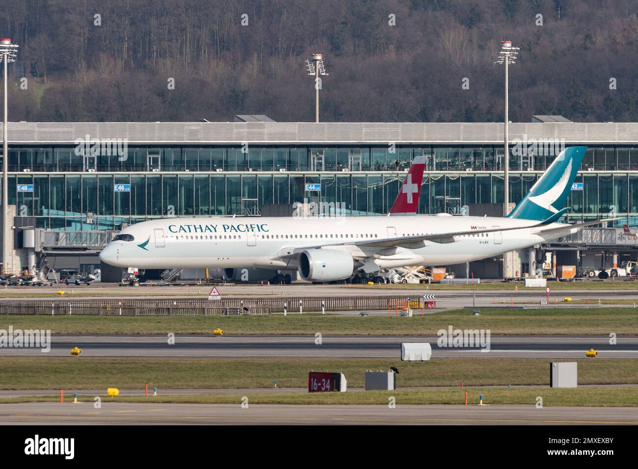 Zurich, Switzerland, January 20, 2023 Cathay Pacific Airbus A350-941 ...