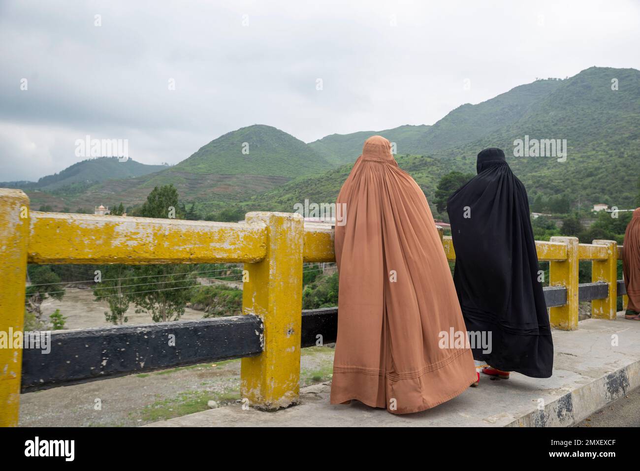 Two Pakistani woman wearing burqa, Swat Valley, Pakistan Stock Photo ...