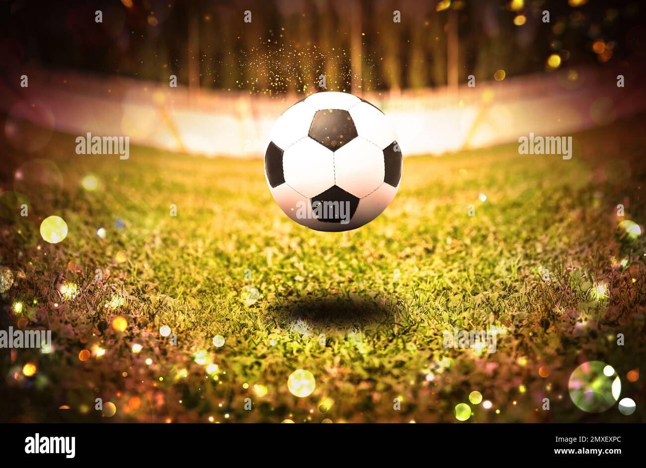 Soccer ball stadium sparkles hi-res stock photography and images - Alamy