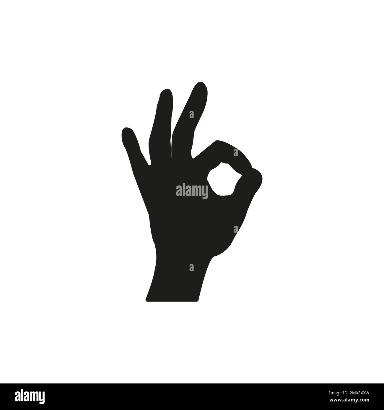 Human hand, showing OK sight, fingers showing symbol of a great state ...