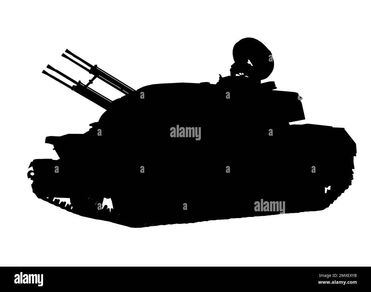 Silhouette of armored fighting vehicle isolated on white. Military machinery Stock Photo - Alamy