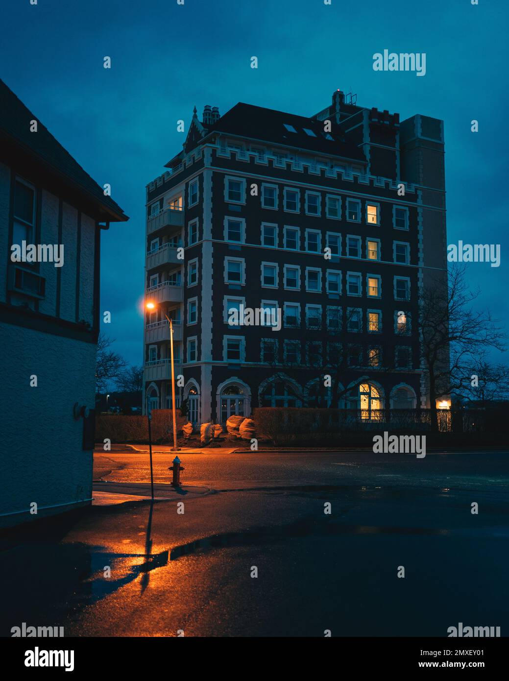 Rainy night scene, Montauk, New York Stock Photo - Alamy