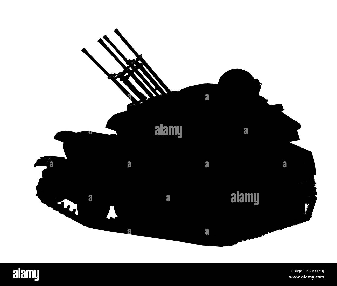 Silhouette of armored fighting vehicle isolated on white. Military machinery Stock Photo - Alamy