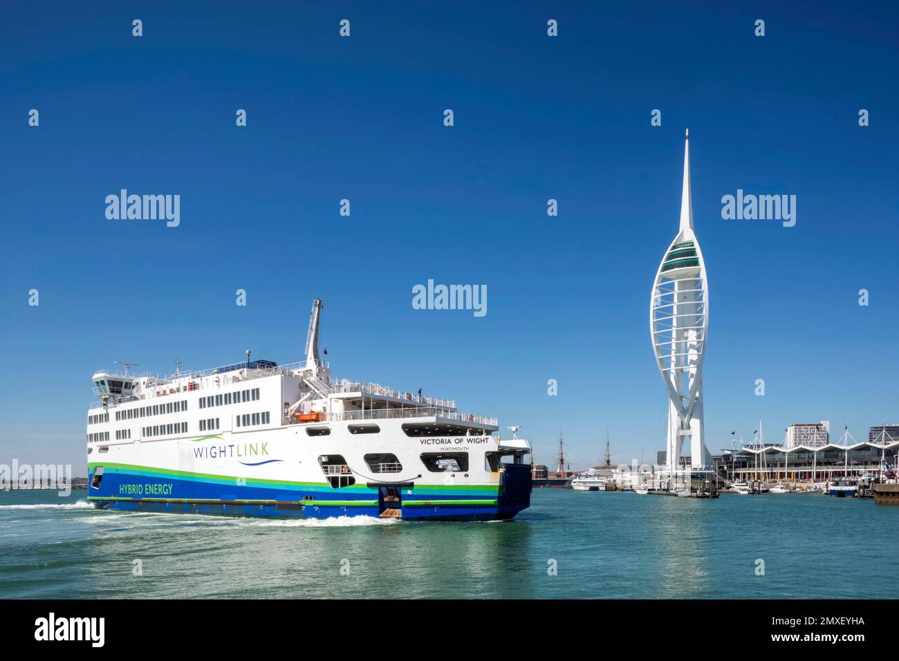 England, Hampshire, Portsmouth, Portsmouth Harbour, Spinnaker Tower and ...
