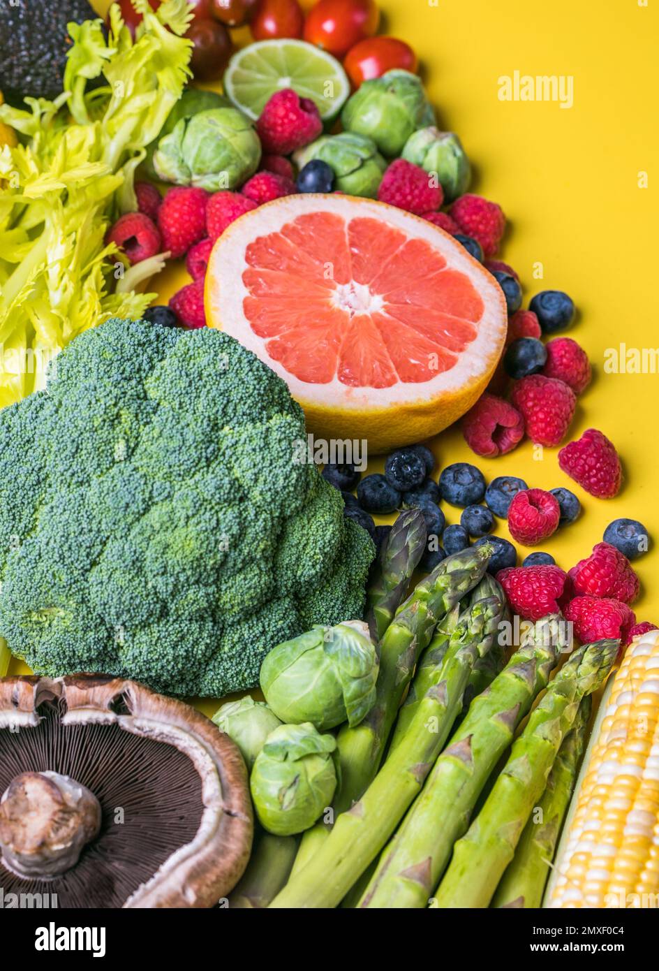 Selection of healthy food against the backdrop. The concept of detox ...