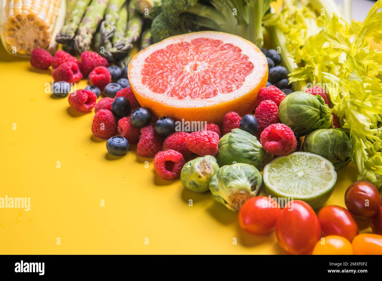 Selection of healthy food against the backdrop. The concept of detox ...