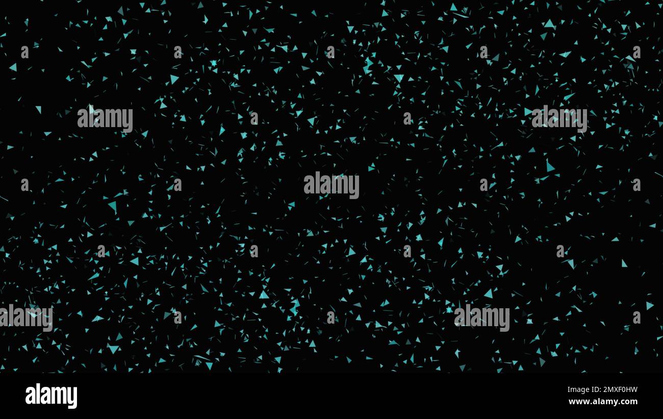 Triangle glowing particles flying in whirlwind. Sky blue bokeh particle ...