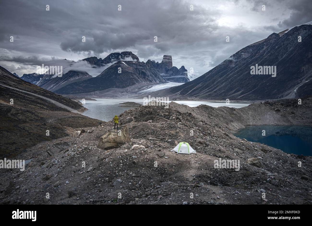 The tongue of Tupermit Glacier in Akshayuk Pass. Auyuittuq National ...