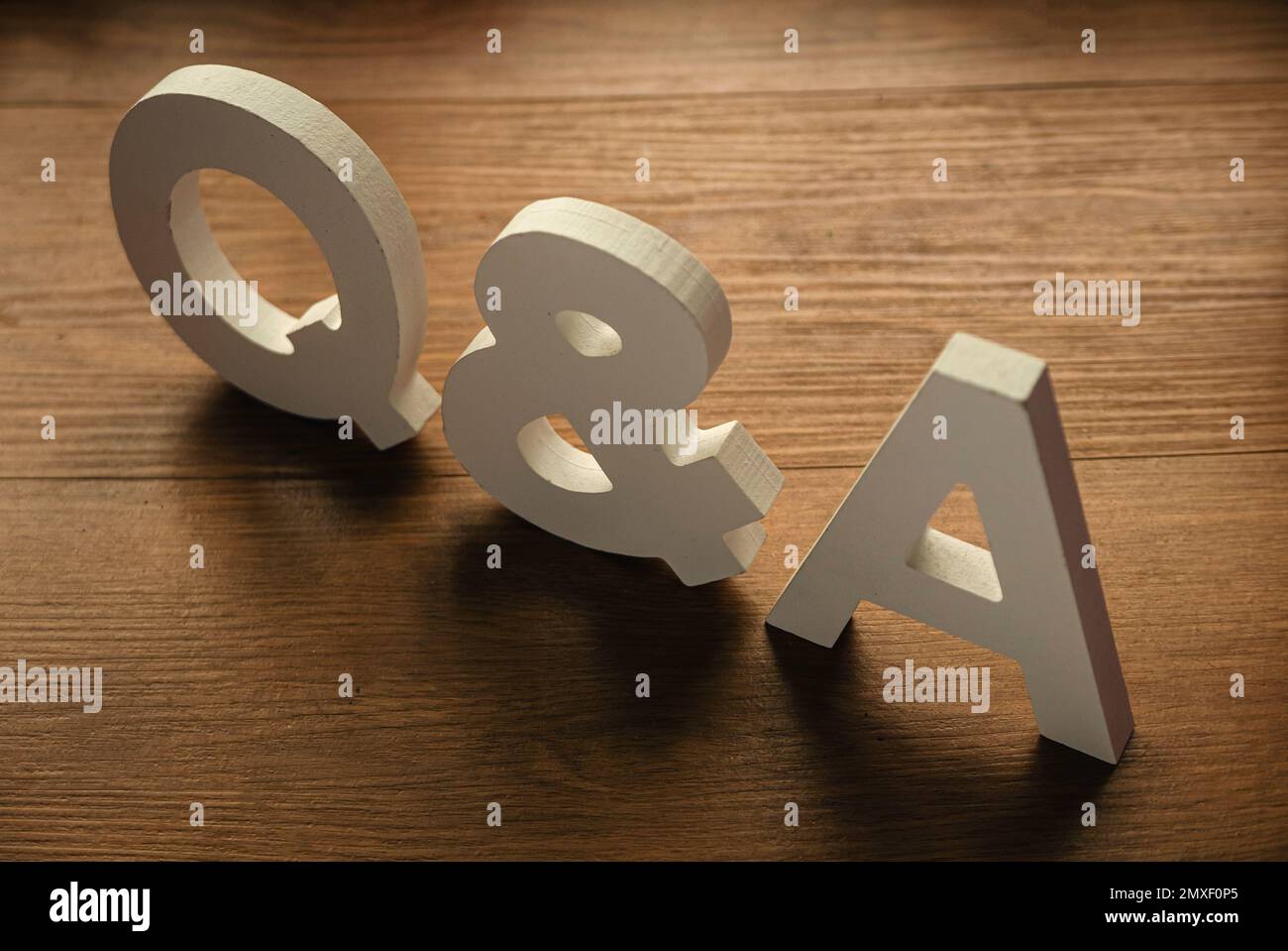 Question and answers concept. Wooden alphabet of letter q and a Stock ...