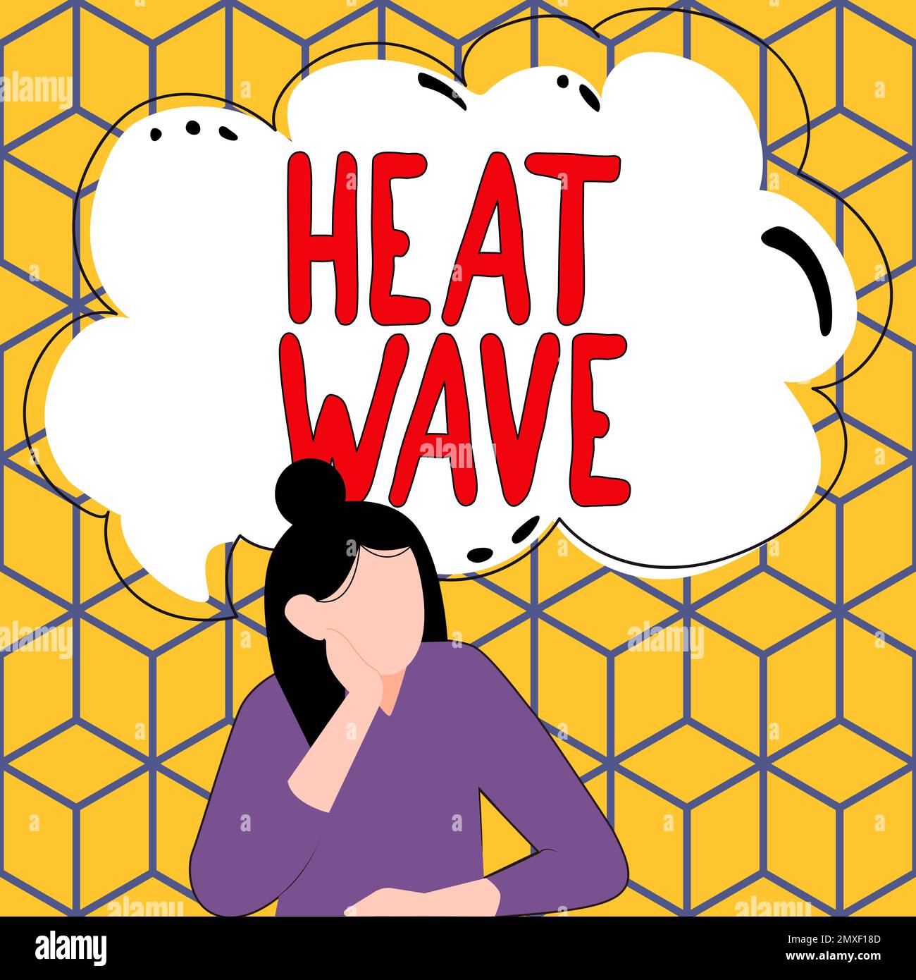 Text caption presenting Heat Wave. Conceptual photo a prolonged period ...