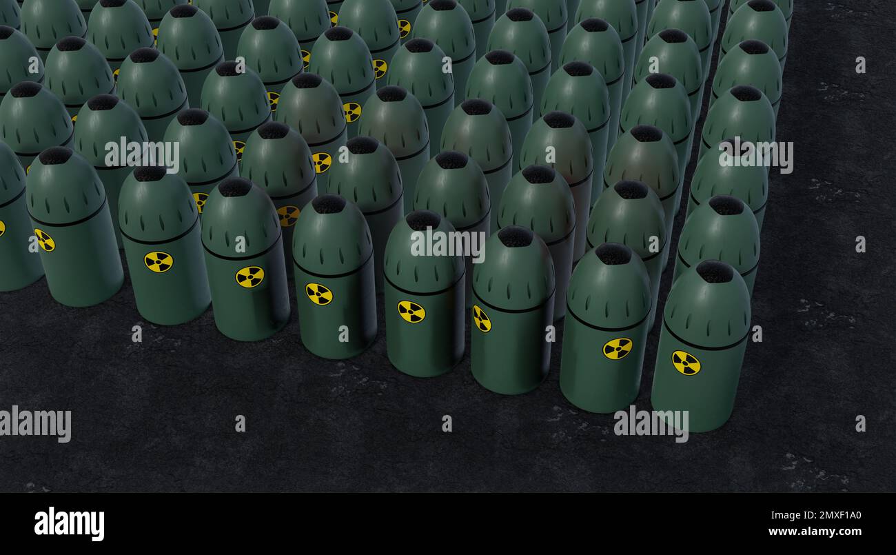 Missiles with warheads are ready to be launched. missile defense. Nuclear, chemical weapons ...