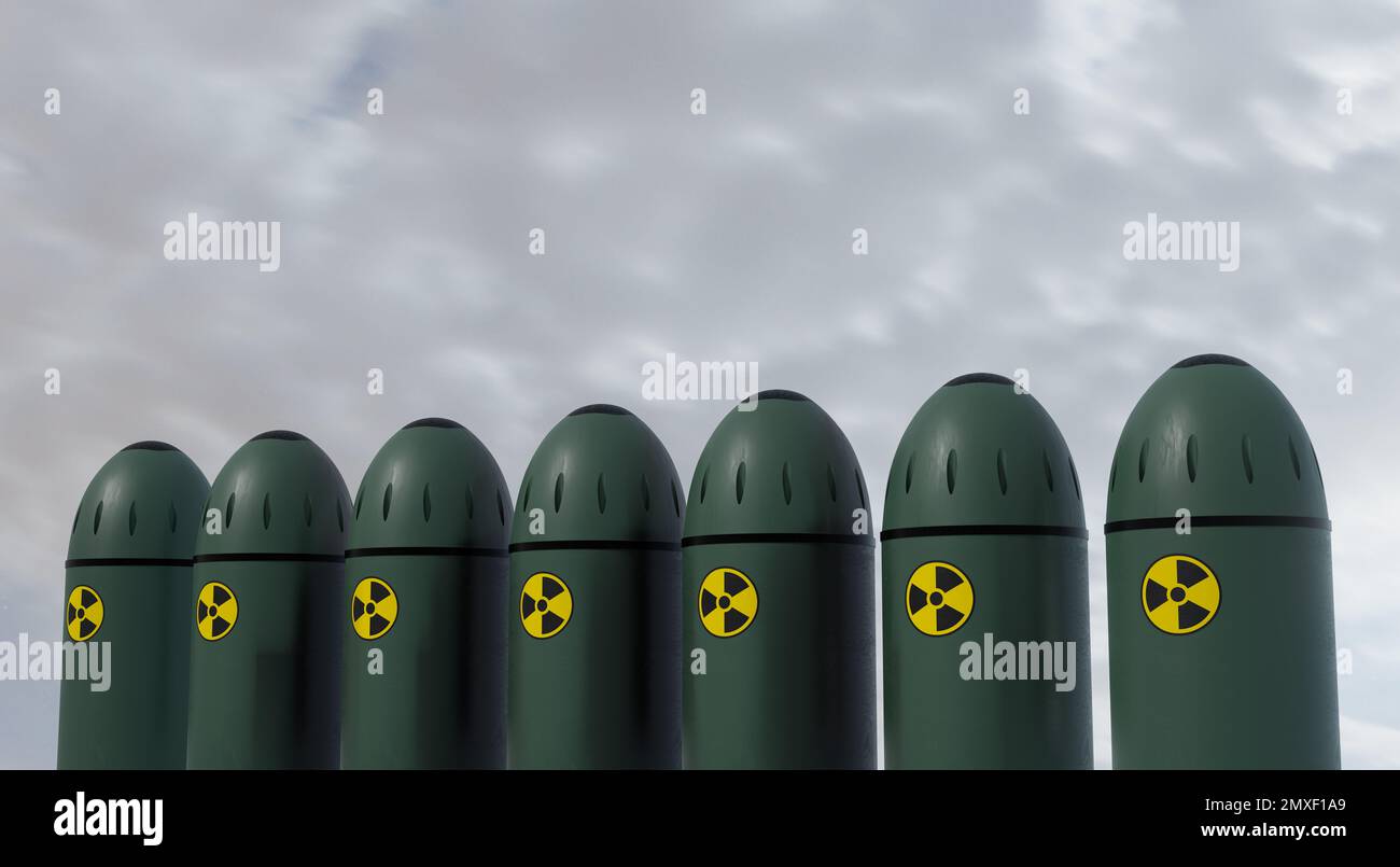 Missiles with warheads are ready to be launched. missile defense. Nuclear, chemical weapons ...