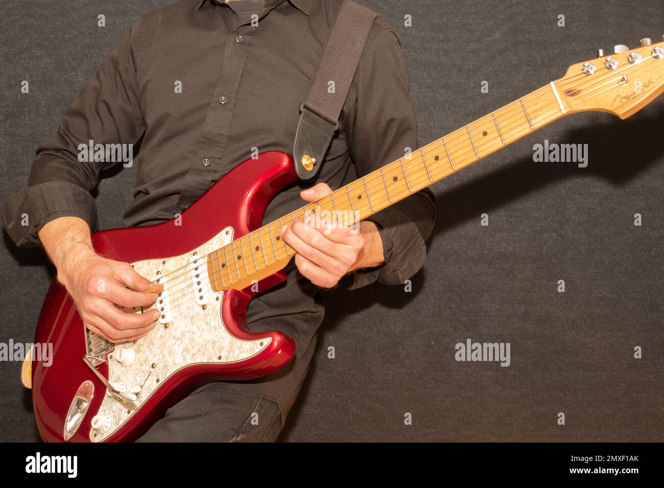 Vaduz, Liechtenstein, December 23, 2022 Musician is playing with a ...