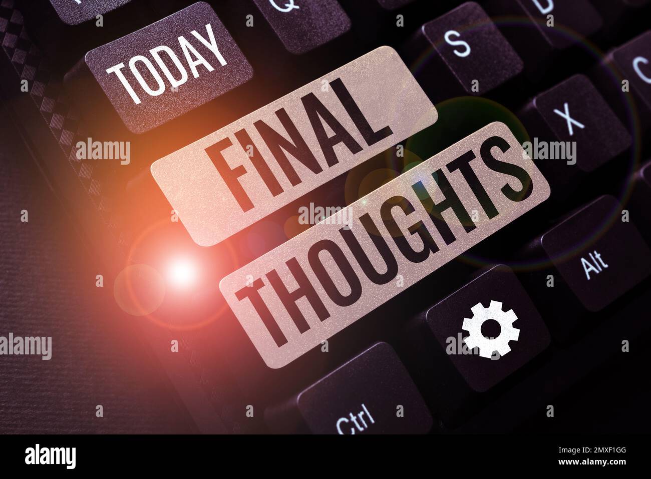 Sign displaying Final Thoughts. Business concept Conclusion Last ...