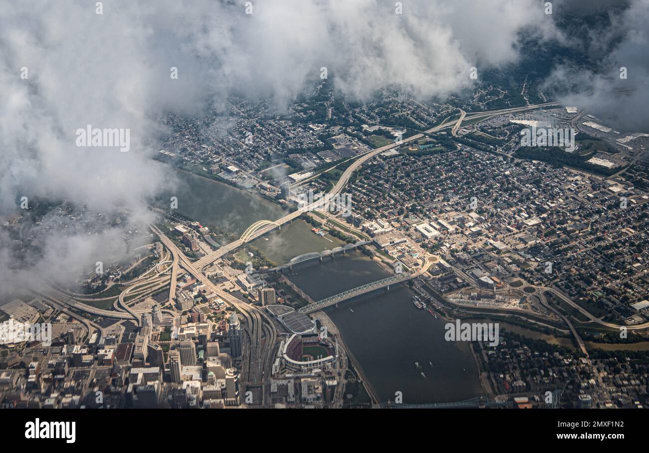 Aerial view of Cincinnati downtown, Ohio, US Stock Photo - Alamy