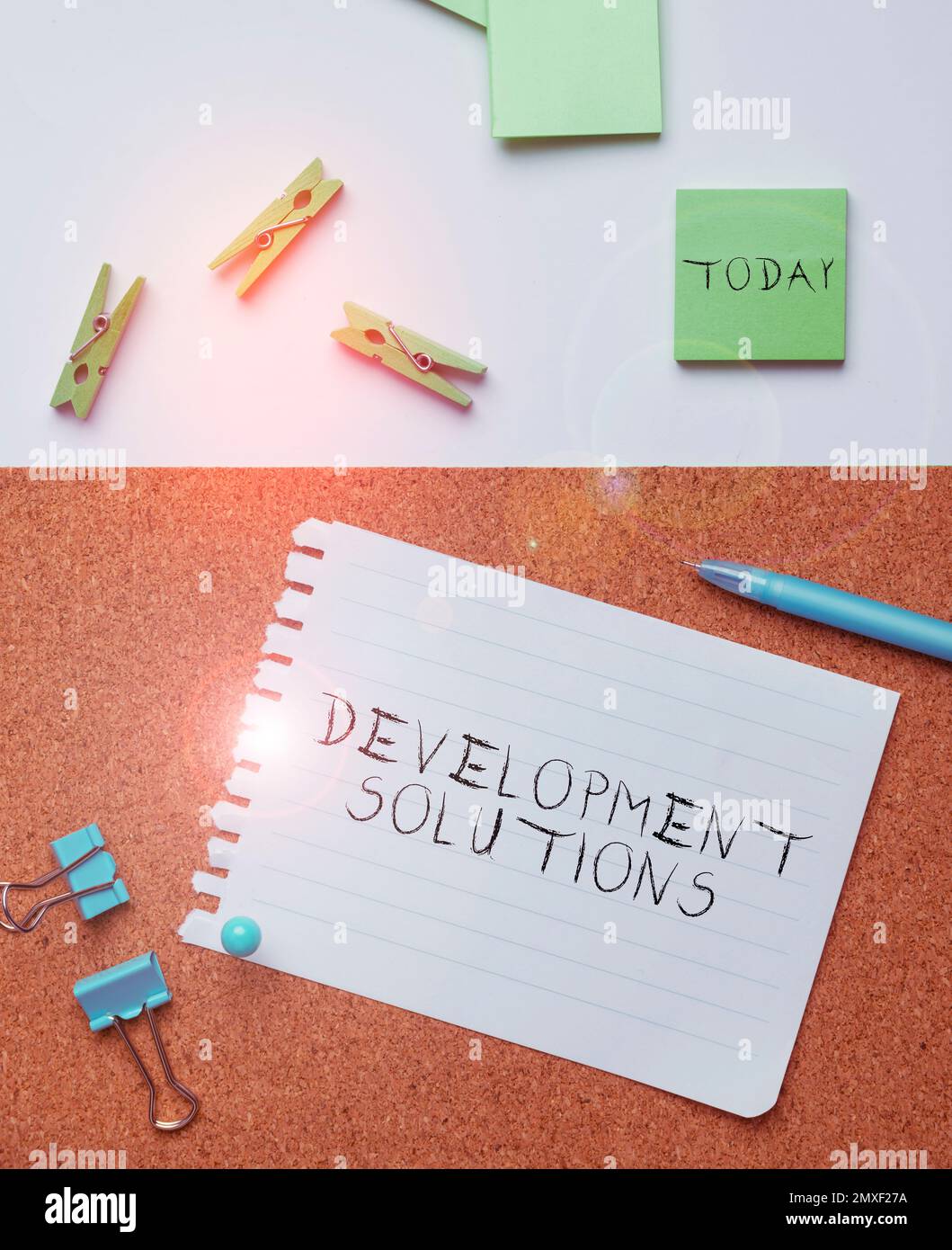 Handwriting text Development Solutions. Concept meaning Efficient Planning based on the Company ...