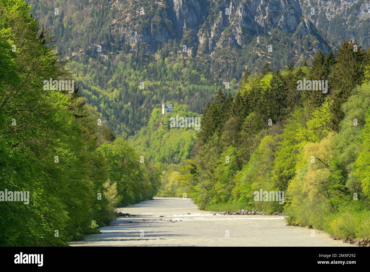 die Saalach vom Nonner Steg aus in Richtung Müllnerhorn - Bad ...