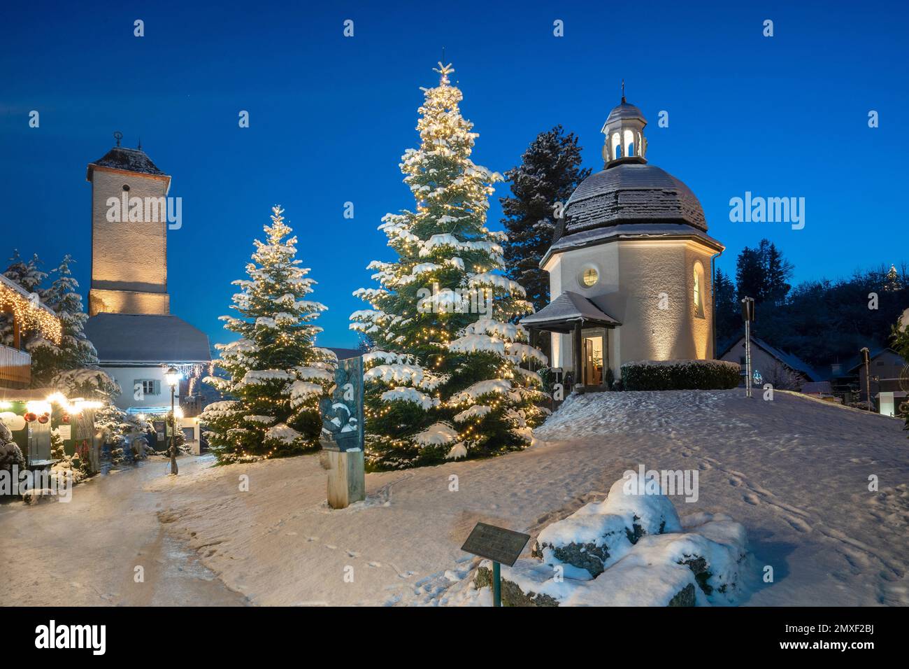 Stille-Nacht Kapelle in Oberndorf, Österreich,die dort steht, wo in der ...