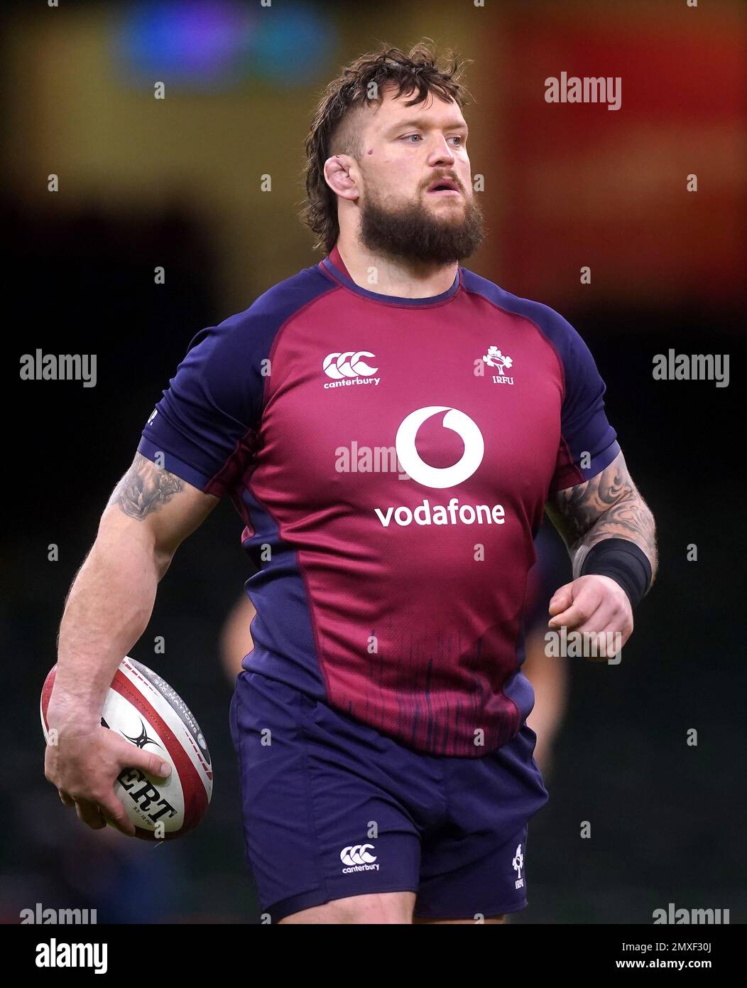 Ireland's Andrew Porter during a Captains Run at Principality Stadium ...