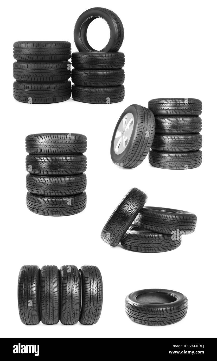 Car rim collection Black and White Stock Photos & Images - Alamy