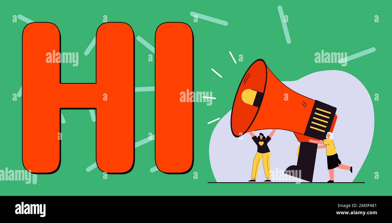Conceptual display Hi. Business idea used as a greeting or to begin a ...