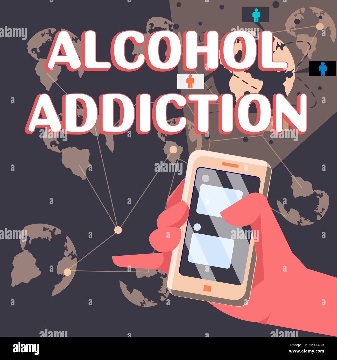 Conceptual caption Alcohol Addiction, Internet Concept characterized by ...