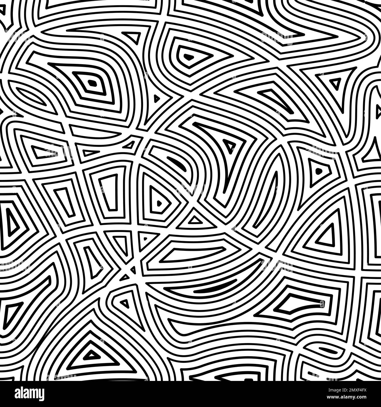 Seamless Abstract Shapes Pattern Random Chaotic Lines Contemporary