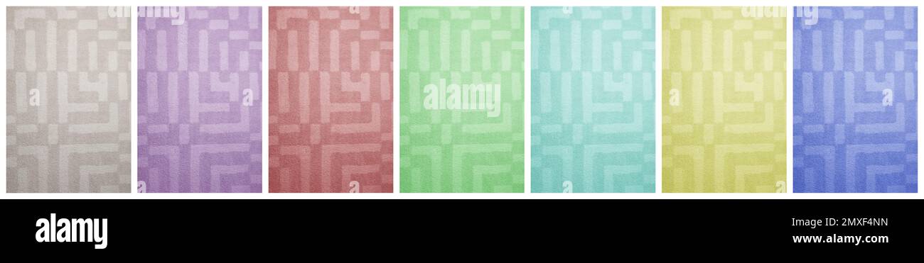 Collage with colorful carpets as background. Banner design Stock Photo ...
