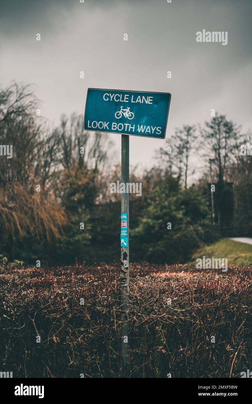 Cycle lane direction signboard hi-res stock photography and images - Alamy