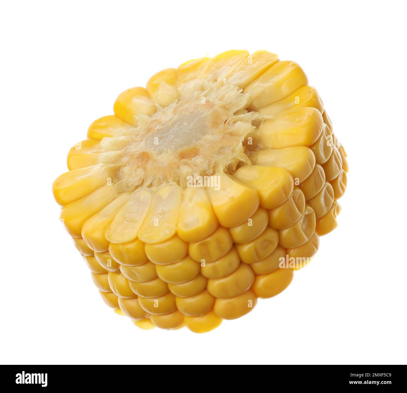 Piece of corn cob isolated on white Stock Photo - Alamy
