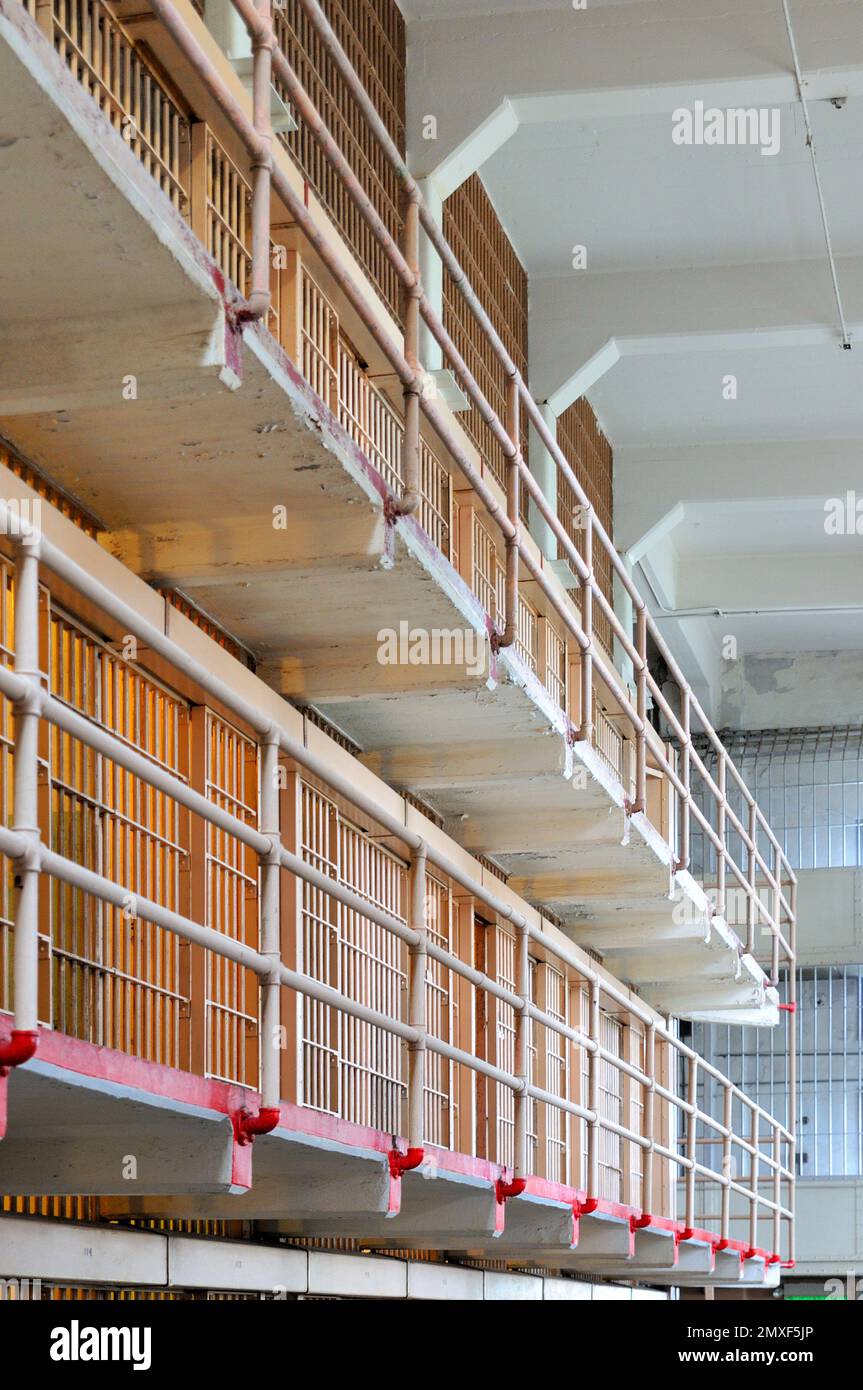 Alcatraz Island National Park, in the San Francisco Bay, in California ...