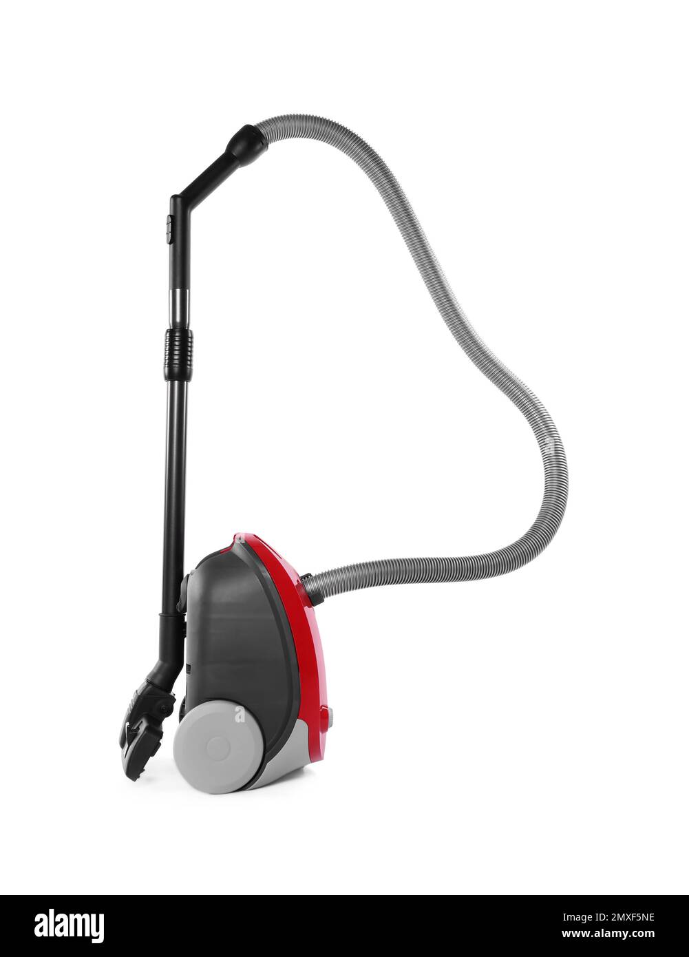 Modern red vacuum cleaner isolated on white Stock Photo - Alamy