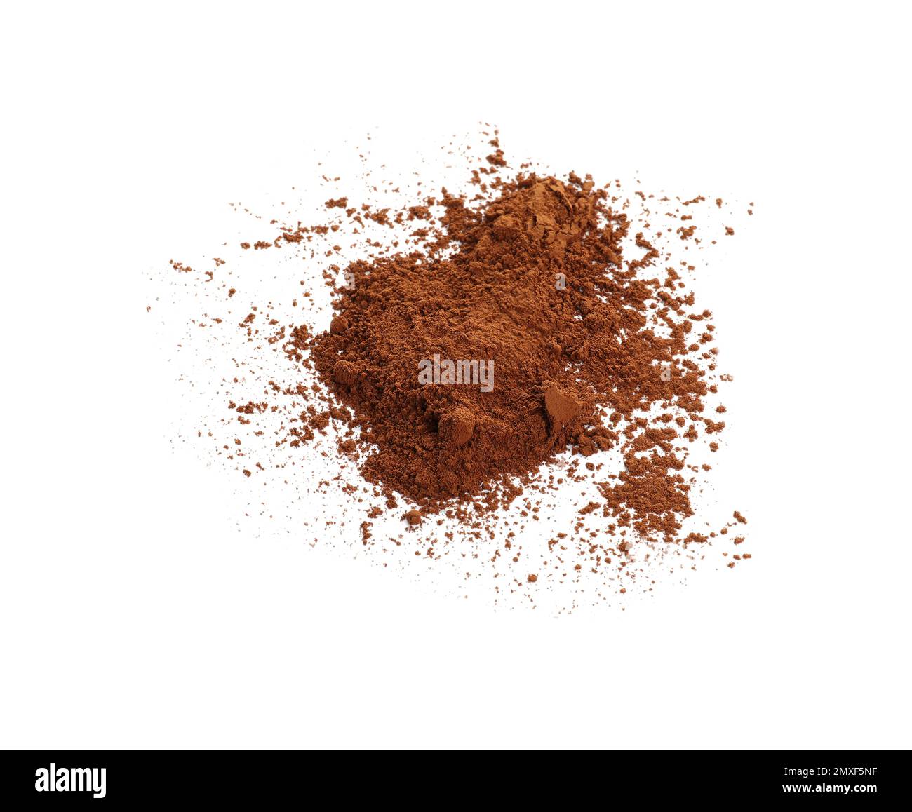 Pile of brown cocoa powder on white background Stock Photo - Alamy