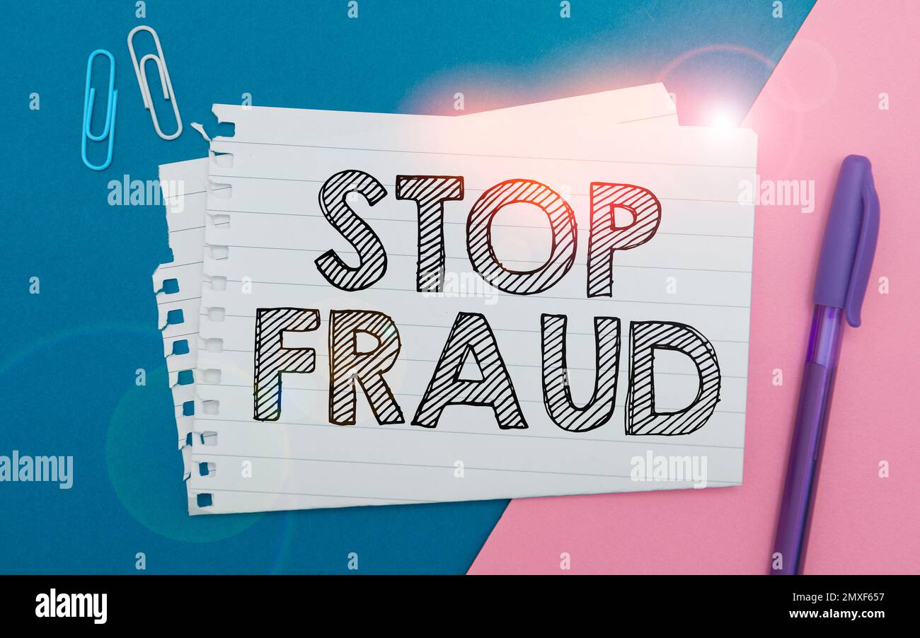 Conceptual display Stop Fraud, Business concept campaign advices people ...