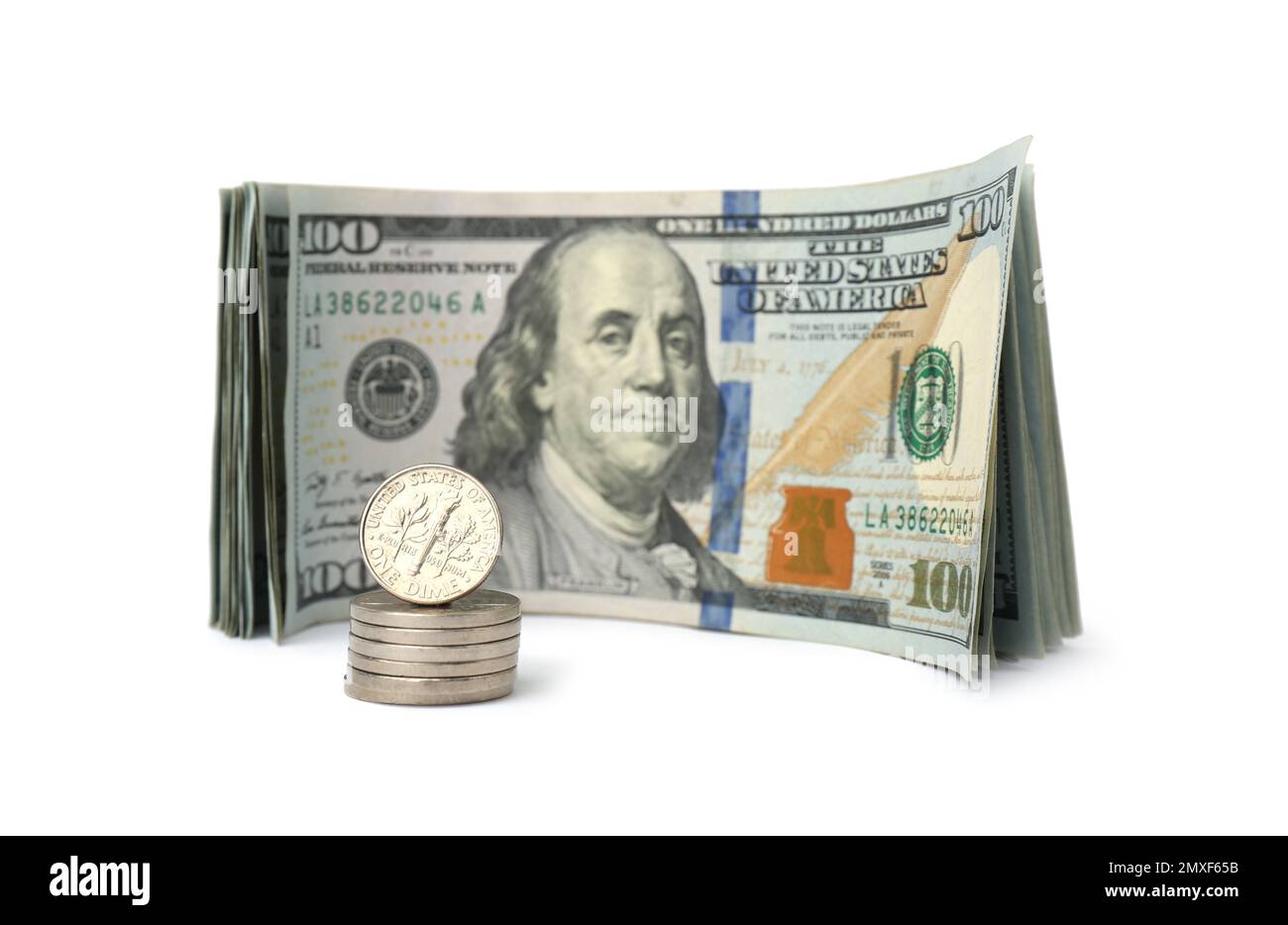 Dollars coins stack wealth Cut Out Stock Images & Pictures - Alamy