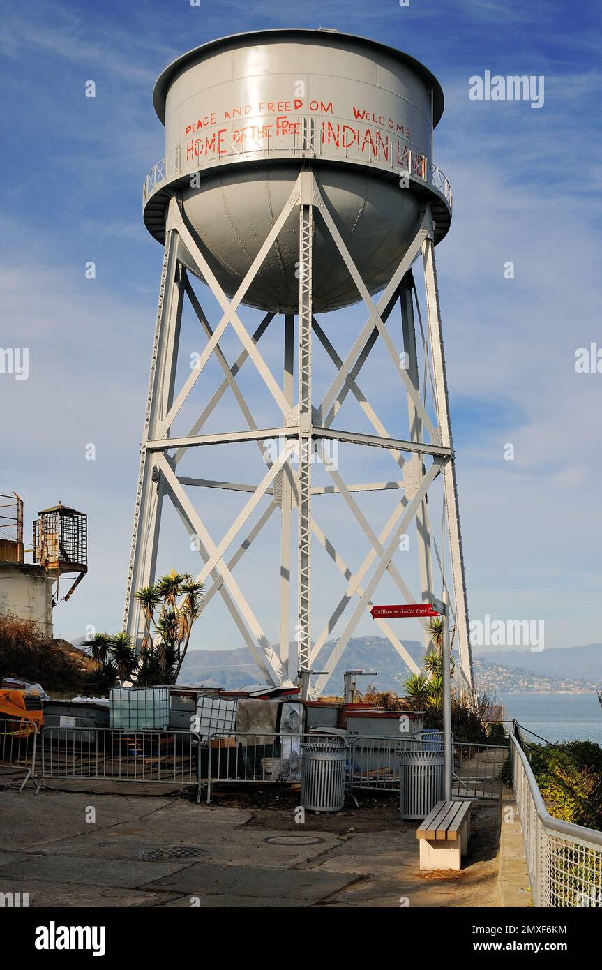 Water tower in the landmark prison of Alcaraz, also known as The Rock ...