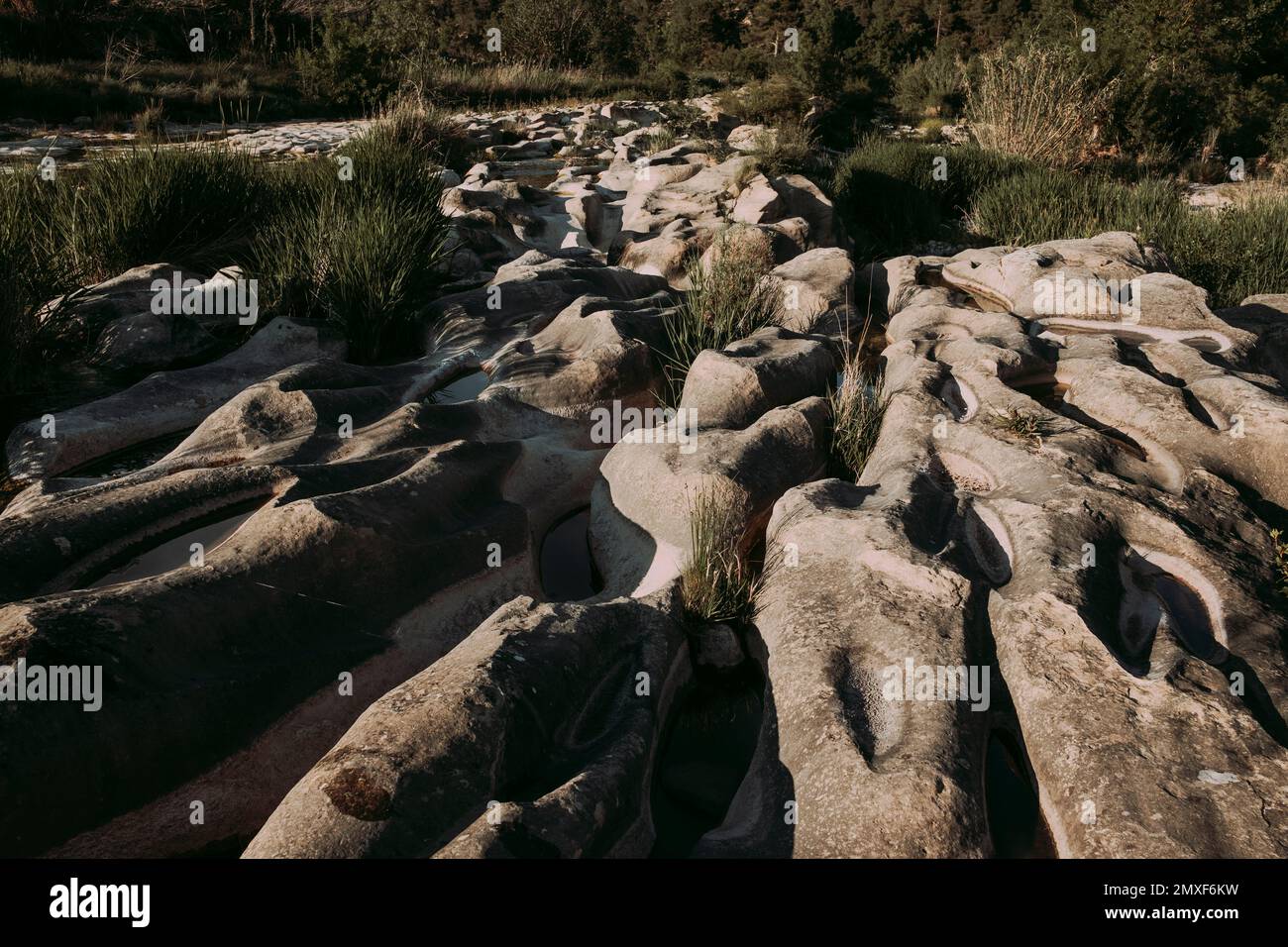 Algars riverbed. Natural border between Aragon and Catalonia Stock ...