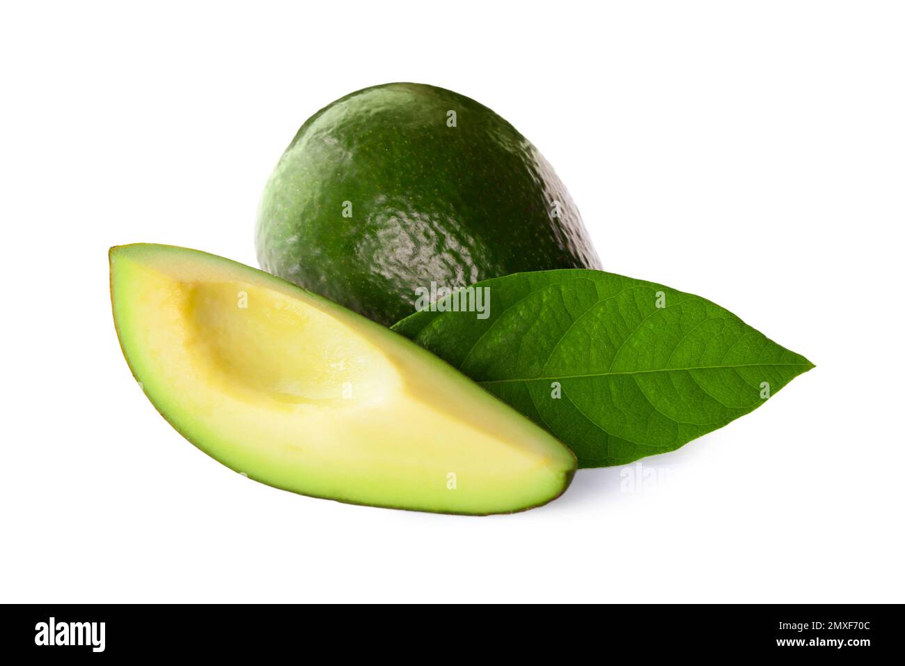 Whole and cut avocados isolated on white Stock Photo - Alamy