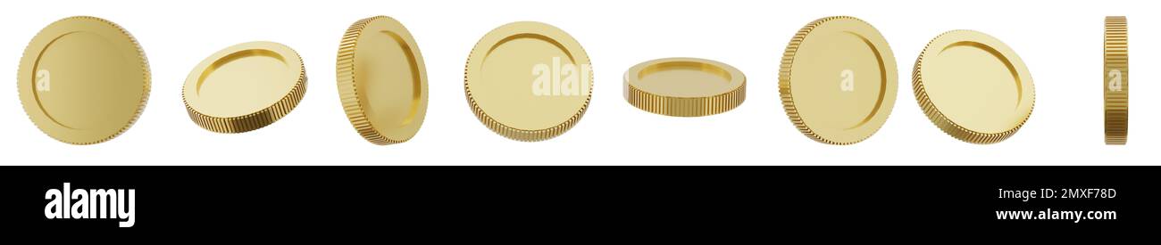 Set golden coin in Cut Out Stock Images & Pictures - Alamy