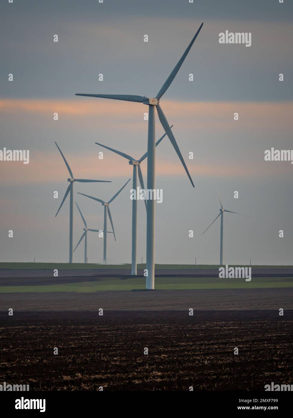 landscape with wind turbines, dobrogea region, romania Stock Photo - Alamy