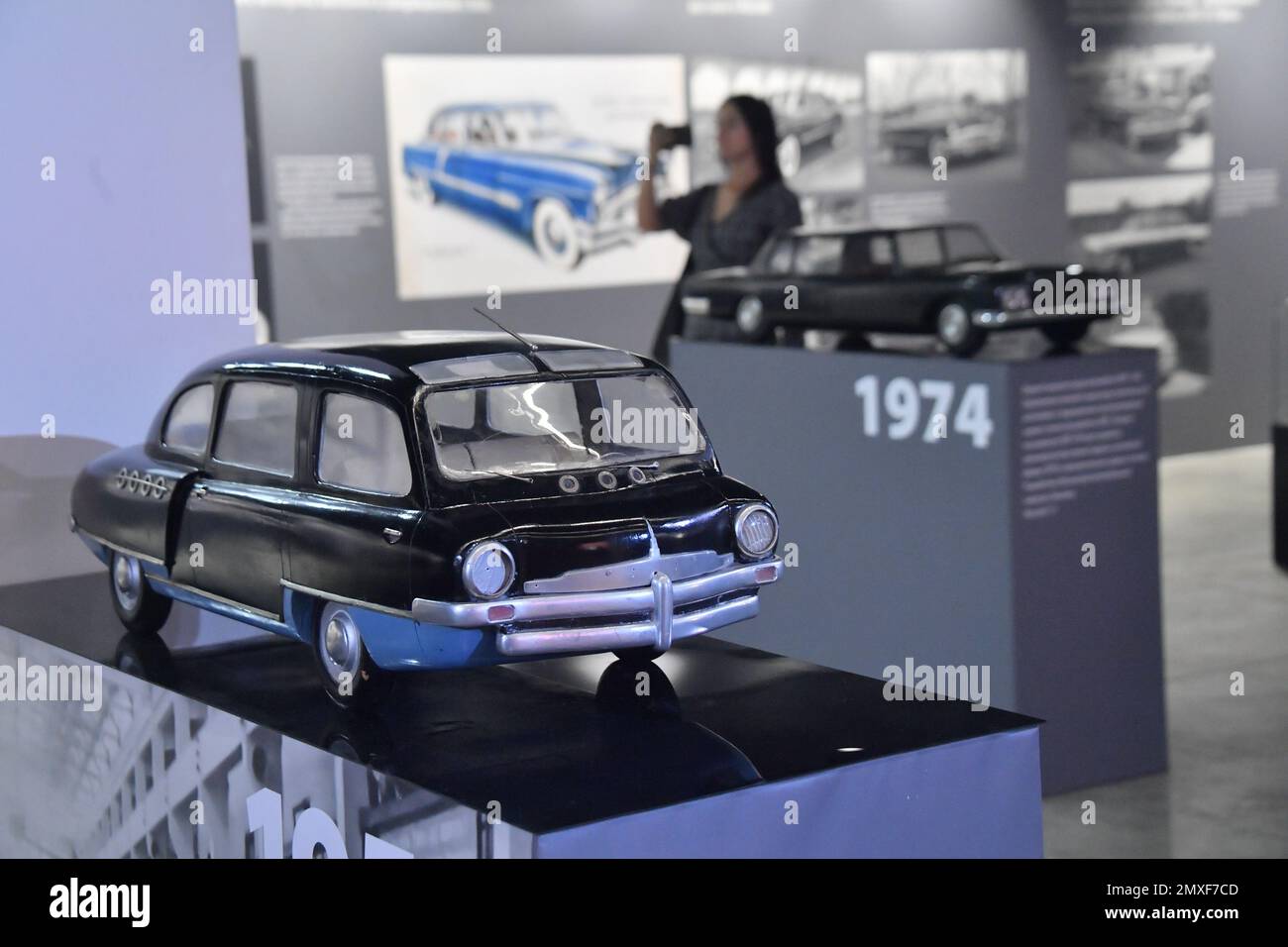 Moscow. The model of the experimental NAMI-013 car at an exhibition ...