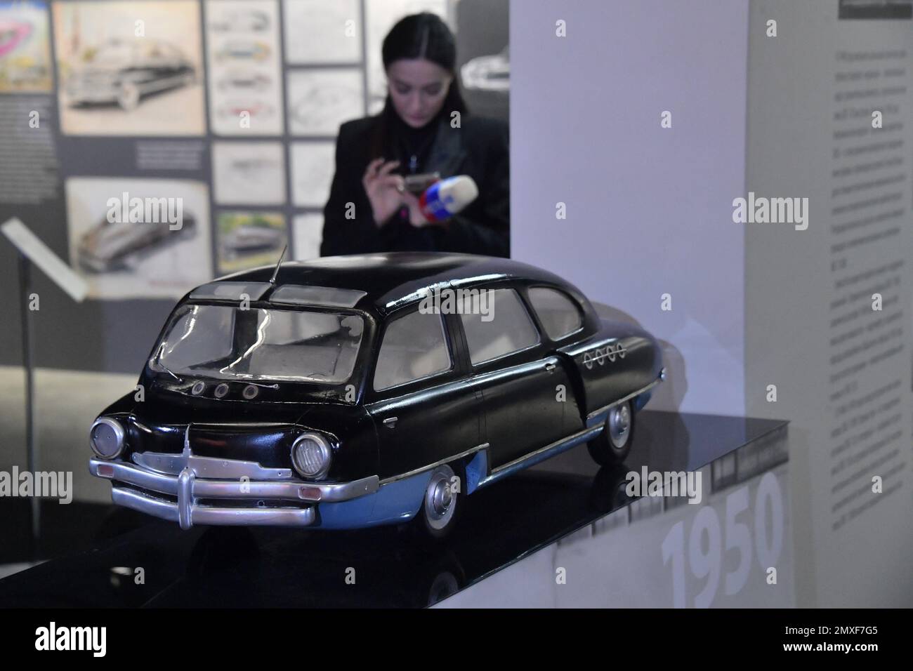 Moscow. The model of the experimental NAMI-013 car at an exhibition ...