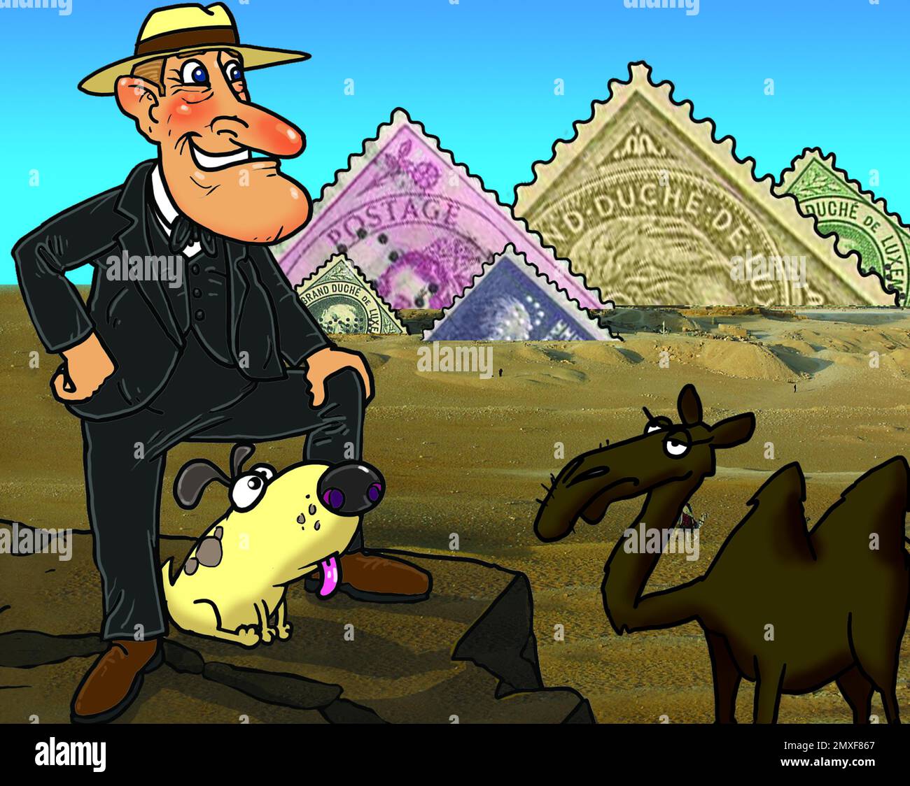 Concept art illustrating the appeal of collecting thematic postage ...