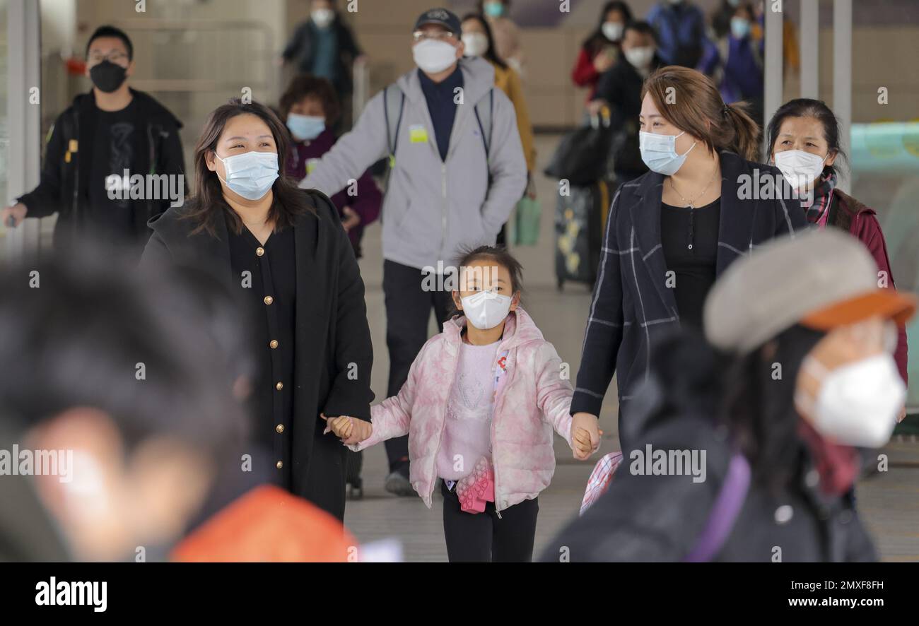 Travellers arrive in Hong Kong from mainland China at Shenzhen Bay ...