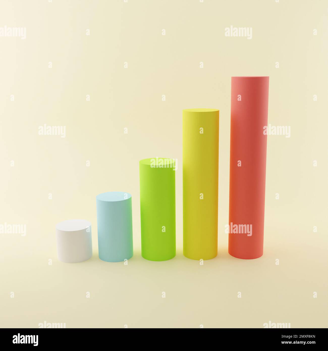 3d render illustration of colorful cylinder Stock Photo - Alamy