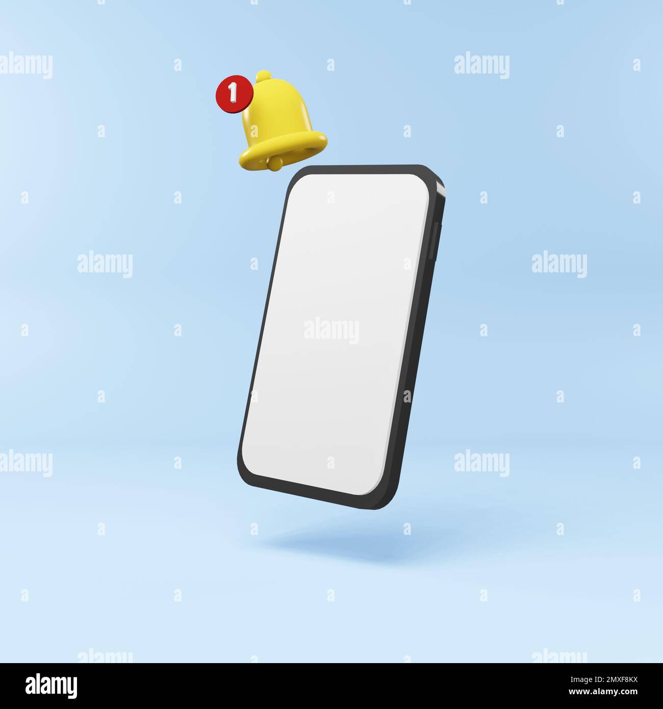 3D render illustration of an empty reminder, memo or note with a push ...