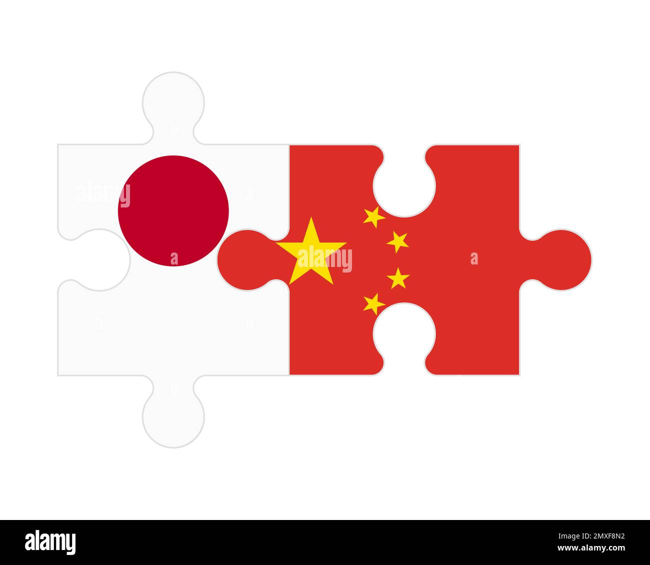 Connected puzzle of flags of Japan and China, vector Stock Vector Image ...