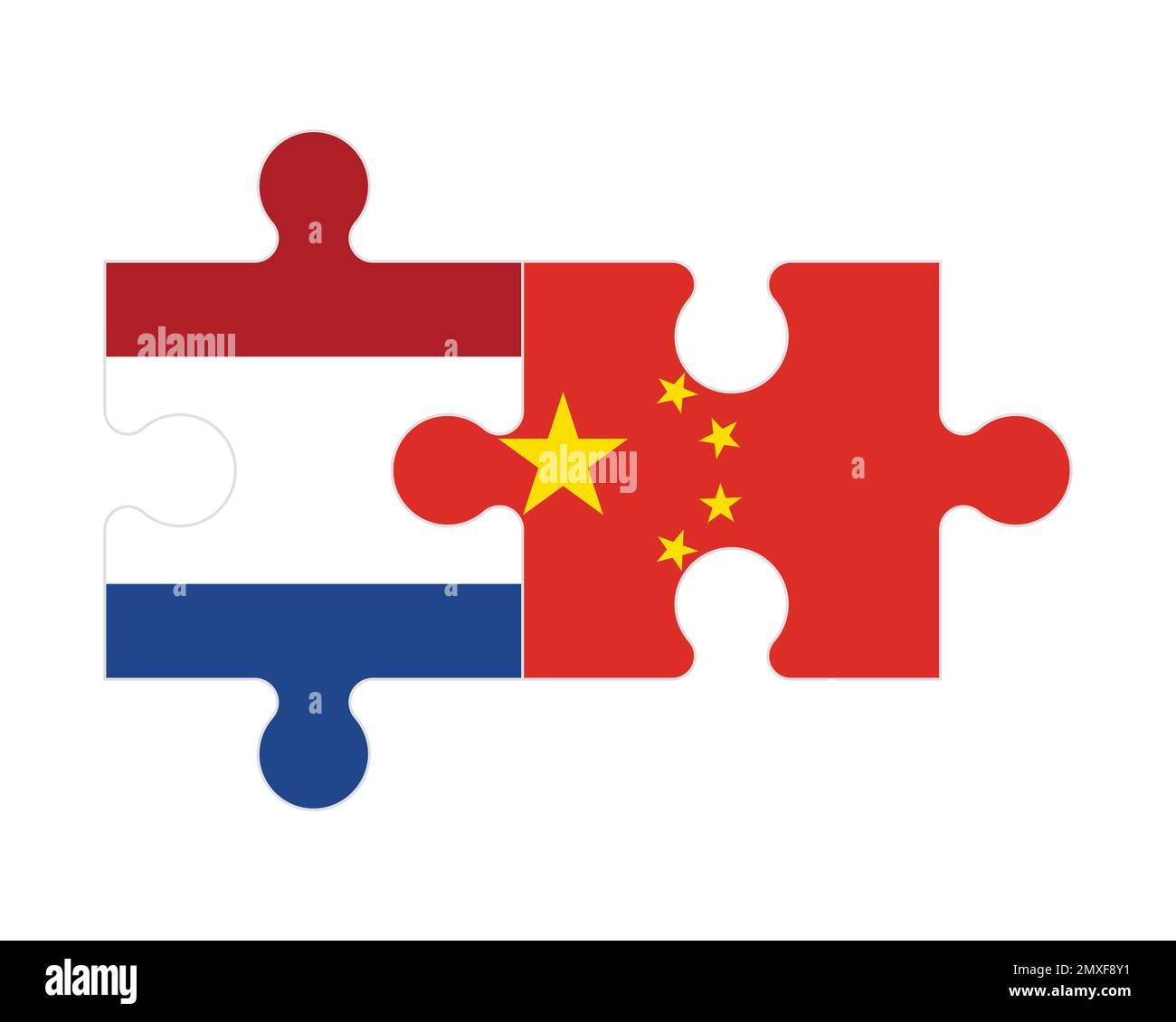 Connected puzzle of flags of Netherlands and China, vector Stock Vector ...