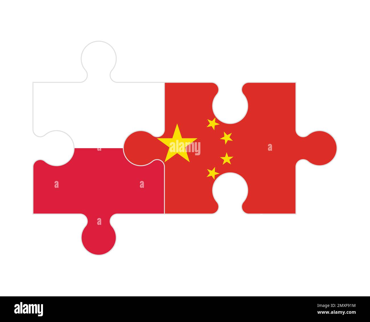 Connected puzzle of flags of Poland and China, vector Stock Vector ...