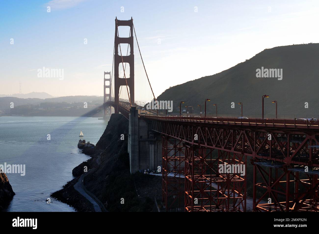 The Golden Gate Bridge closing the Golden Gate Bay in the area of the ...